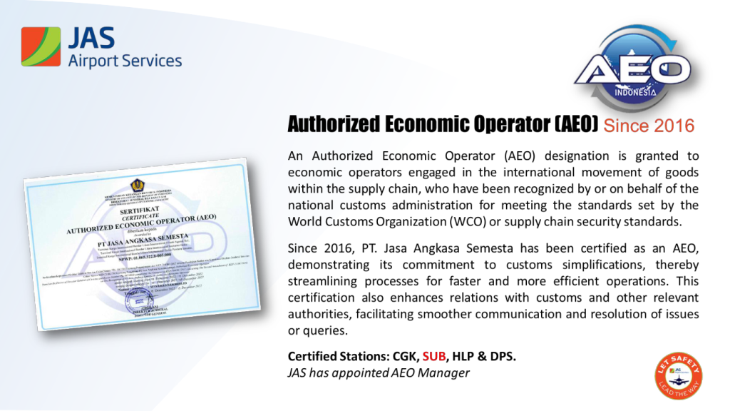 Authorized Economic Operator (AEO) – PT. Jasa Angkasa Semesta